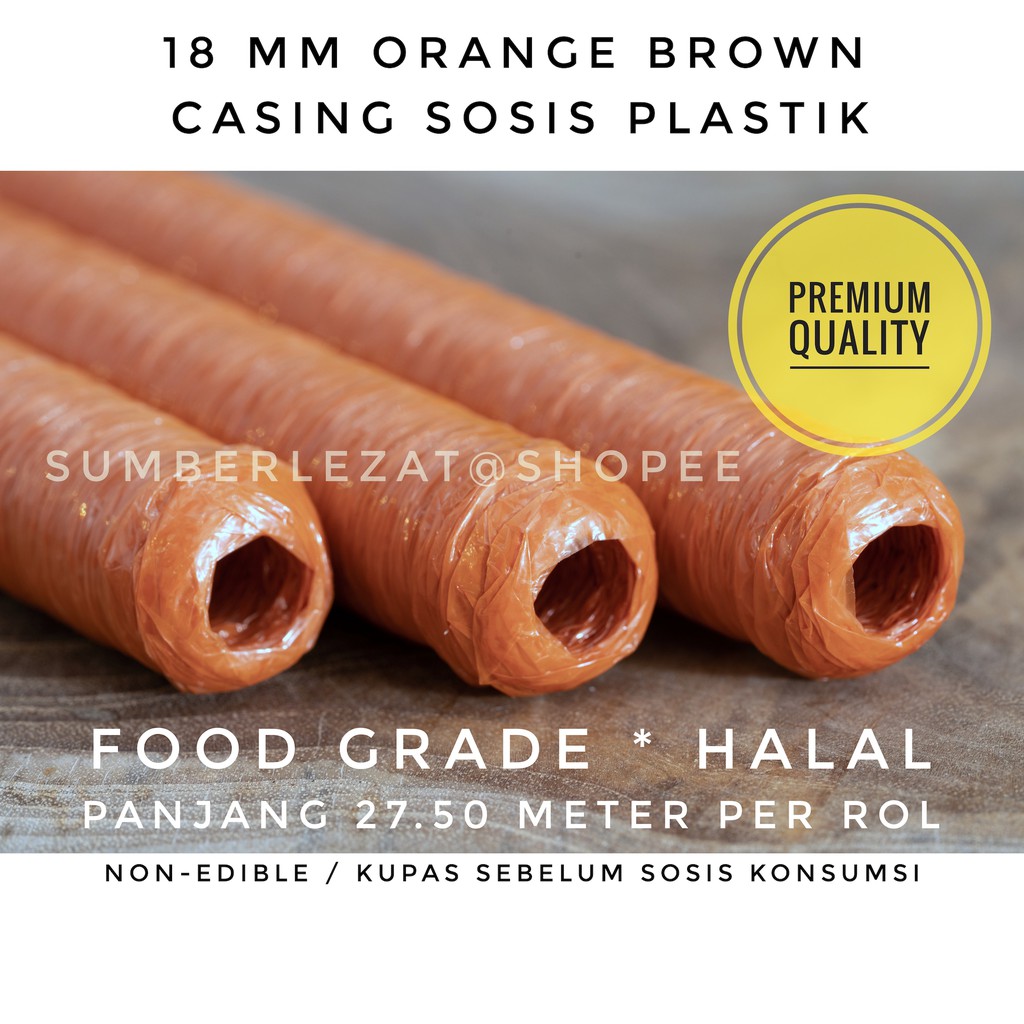 Jual 18 mm ORANGE BROWN - Casing Selongsong Sosis Plastik Polyamide ...