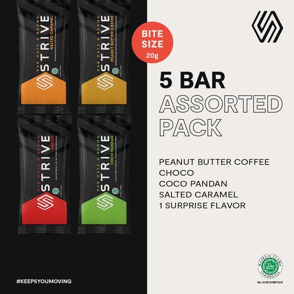 Jual Obral Murah STRIVE energi BITE SIZE bar 1 box mix isi 5pc - vegan ...