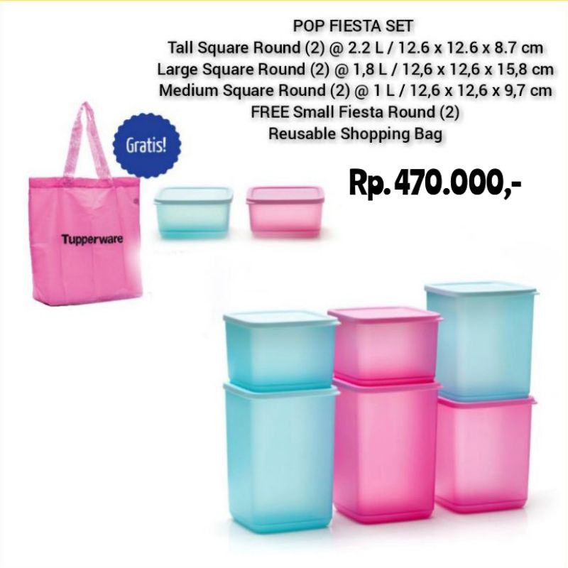 Jual Pop fiesta tupperware + free / toples tupperware | Shopee Indonesia