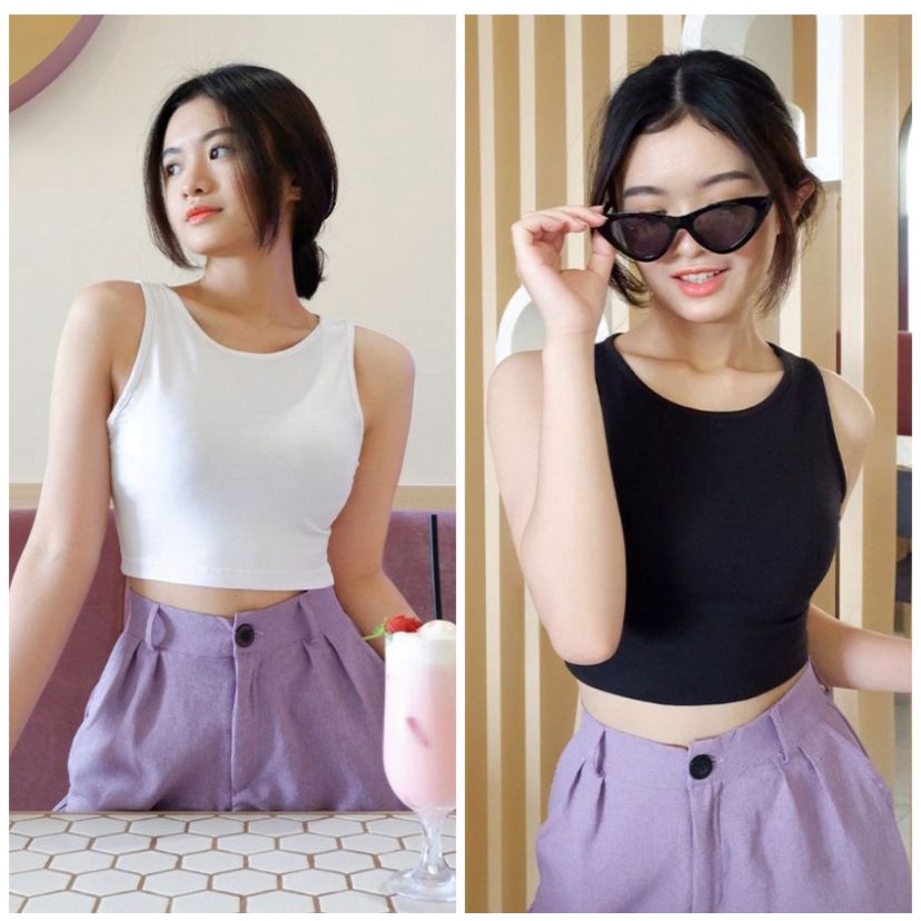 Jual Cod Crop Tank Top Wanita Tank Top Wanita Singlet Wanita Shopee Indonesia