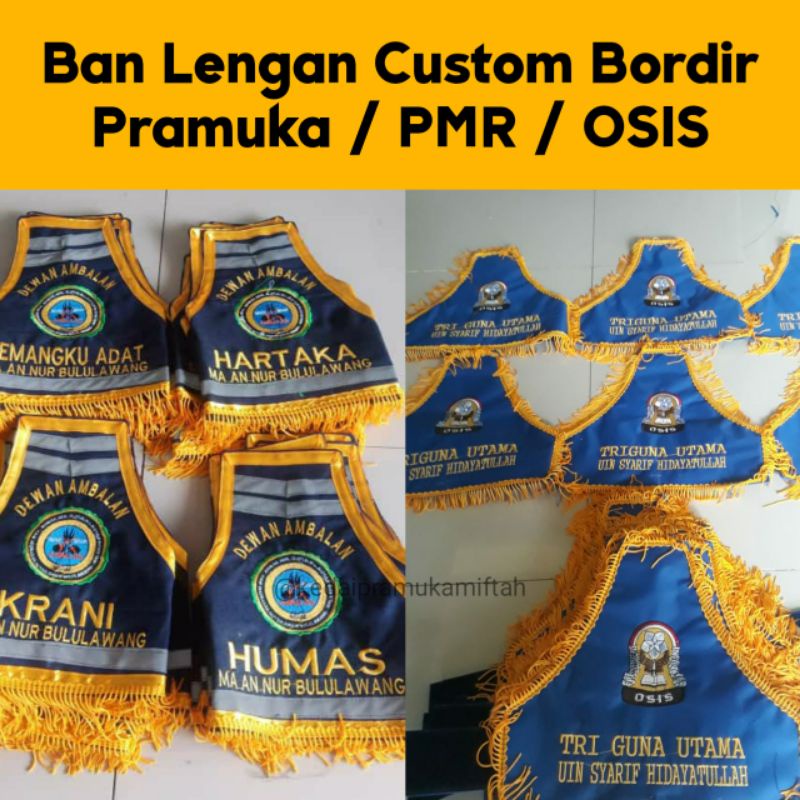Jual Ban Lengan Custom Bordir Pramuka / PMR / Osis | Shopee Indonesia