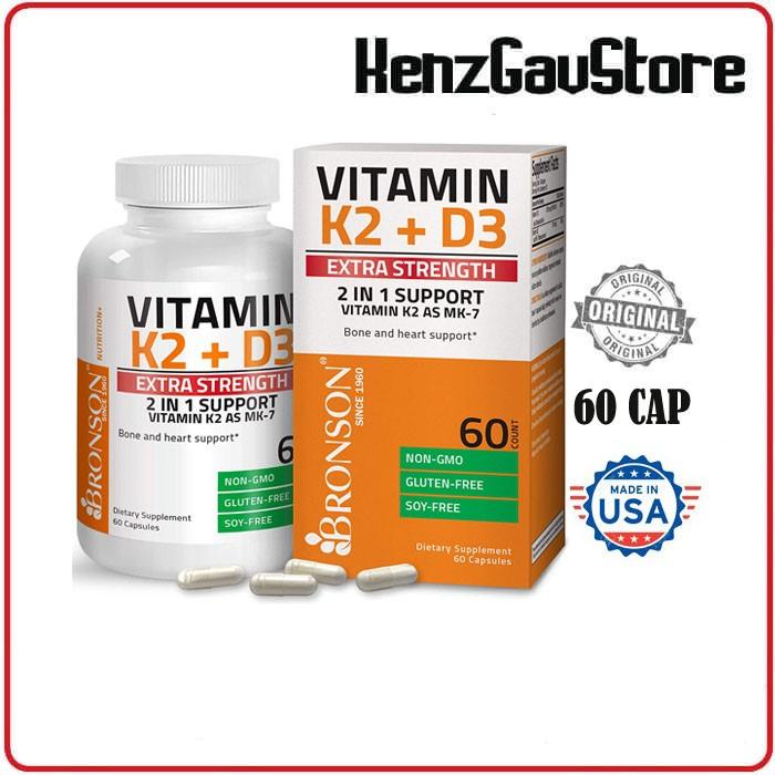 Jual Vitamin K2 MK7 120 Mcg + D3 10000 iu BRONSON Extra Strength ...