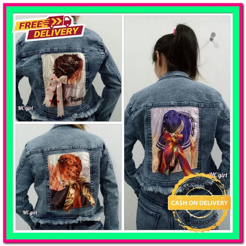Jual Jaket Jins Wanita Over Size Jaket Lepis Jacket Jeans Wanita Murah ...