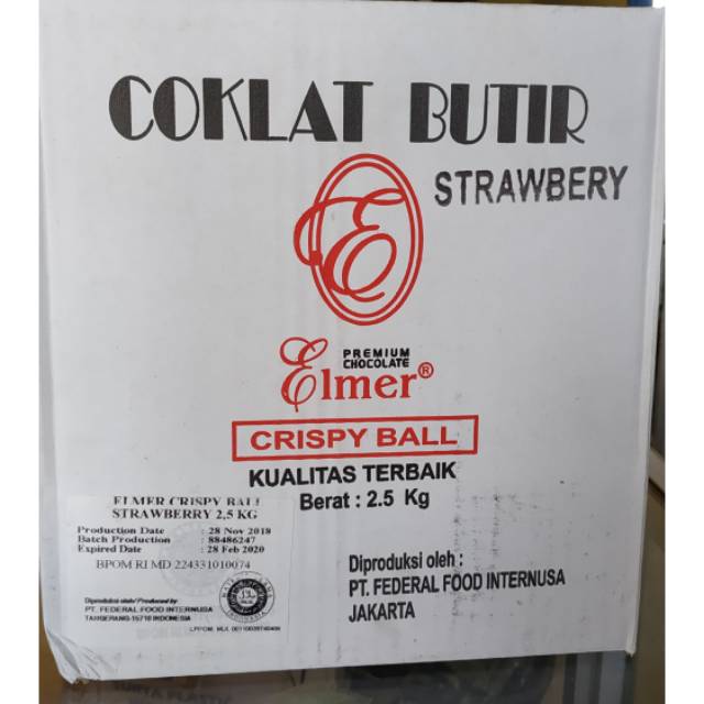 Jual Elmer crispy ball / coklat butir Elmer repack 250 gr | Shopee ...