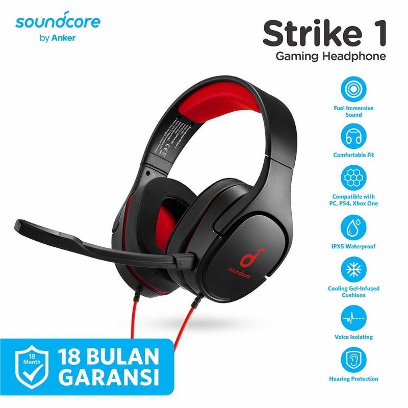 Jual ANKER Soundcore Strike 1 Headset Headphone Gaming A3811 Original ...