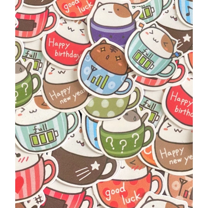 Jual CAT CUP STICKER 8 pcs | Shopee Indonesia