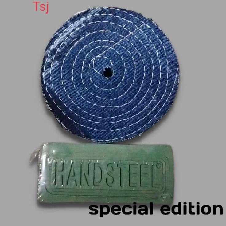 Jual Sudah READY.. Set batu ijo hansteel dengan kain jean 5 inc/sabun ...