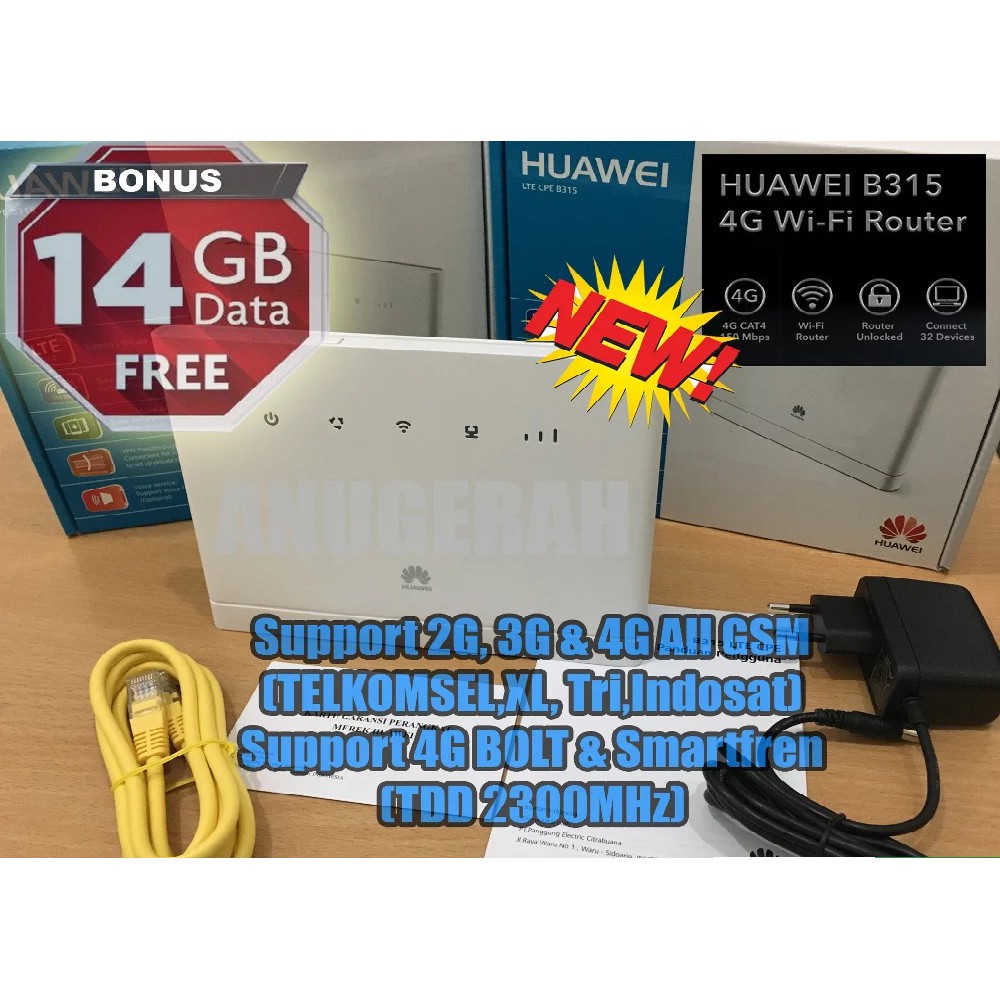 Jual HOME ROUTER HUAWEI B310 UNLOCK ALL OPERATOR TELKOMSEL XL TRI INDOSAT AXIS ALL JARINGAN 3G ...