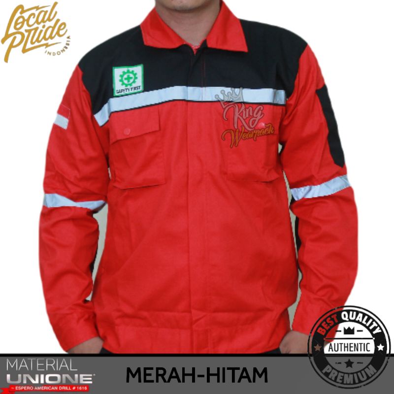 Jual Baju Kerja Proyek/ Wearpack Safety Atasan/ Seragam Kerja Lengan Panjang Resleting/ Wearpack ...