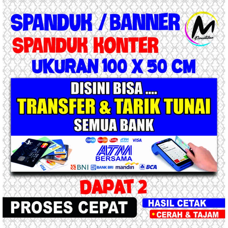 Jual Banner Konter Transfer & Tarik Hanya Spanduk - ukuran 100x50 Cm ...