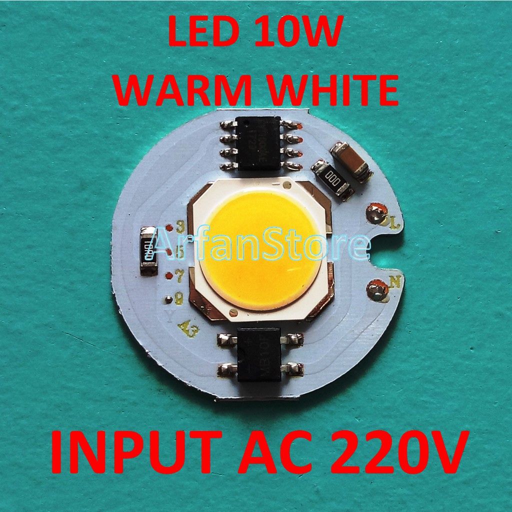 Jual Input AC 220V High Power LED 10W Warm White HPL Kuning Tanpa ...