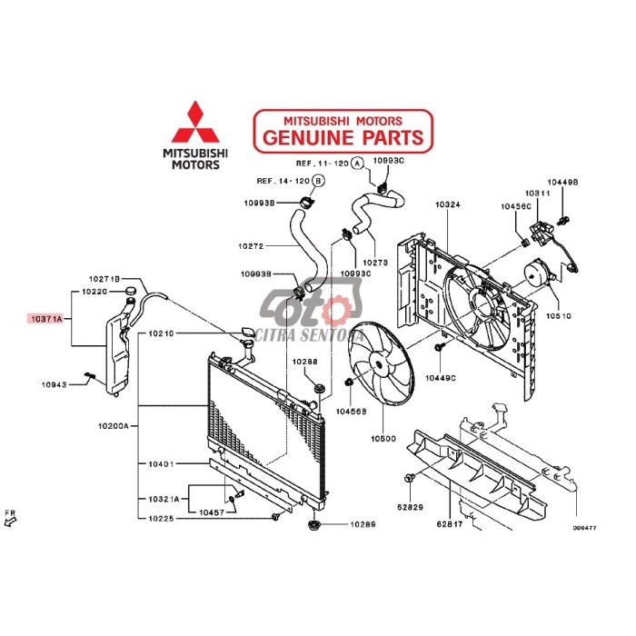 Jual TABUNG RADIATOR XPANDER TANK ASSY,RADIATOR CONDENSER 1375B077 ...