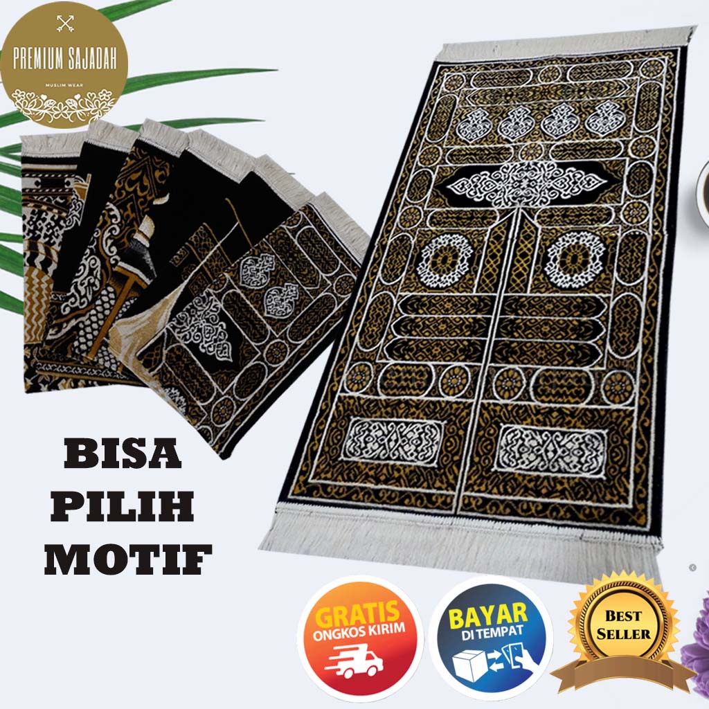 Jual Sajadah Turki Kiswah Ukuran Dewasa / Sejadah Hitam Bulu Premium ...