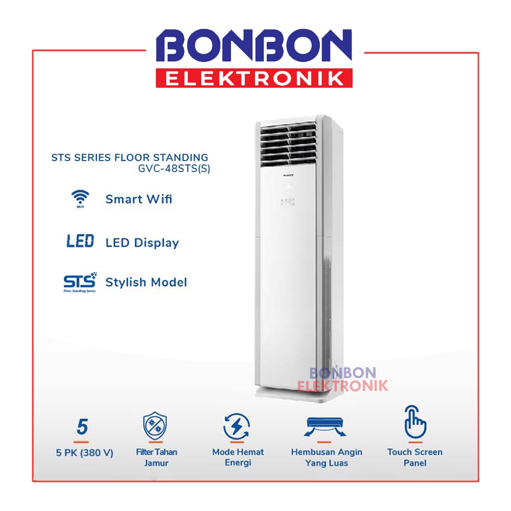 Jual GREE AC Floor Standing 5PK GVC-48STS(S) / GVC48STS (S) - LED ...