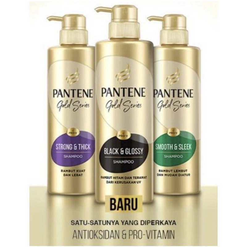 Jual Pantene pro-V Gold series smooth & sleek / strong & thick shampoo ...
