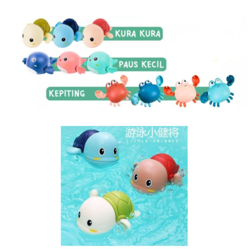 Jual Babygima Mainan Air Kepiting Paus Kura-Kura Teman Mandi Bayi Dan ...
