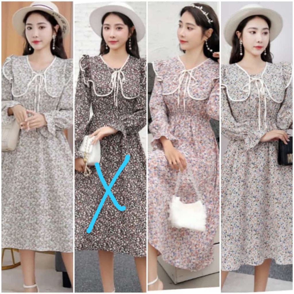 Jual DRESS BUNGA KECIL premiuM KOREA ORI IMPORT TG LABEL | Shopee Indonesia