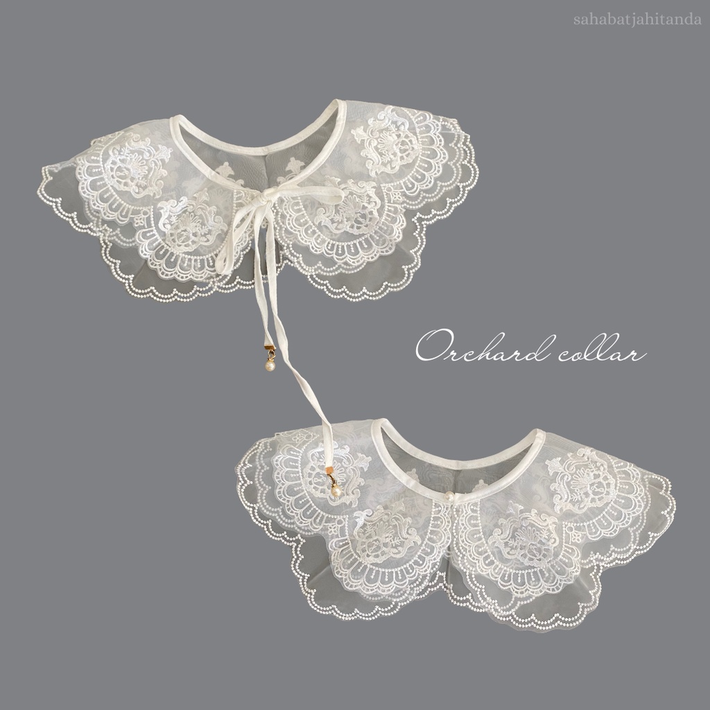 Jual [ORCHARD COLLAR] RENDA KERAH BORDIR KAIN ORGANZA KACA APLIKASI ...
