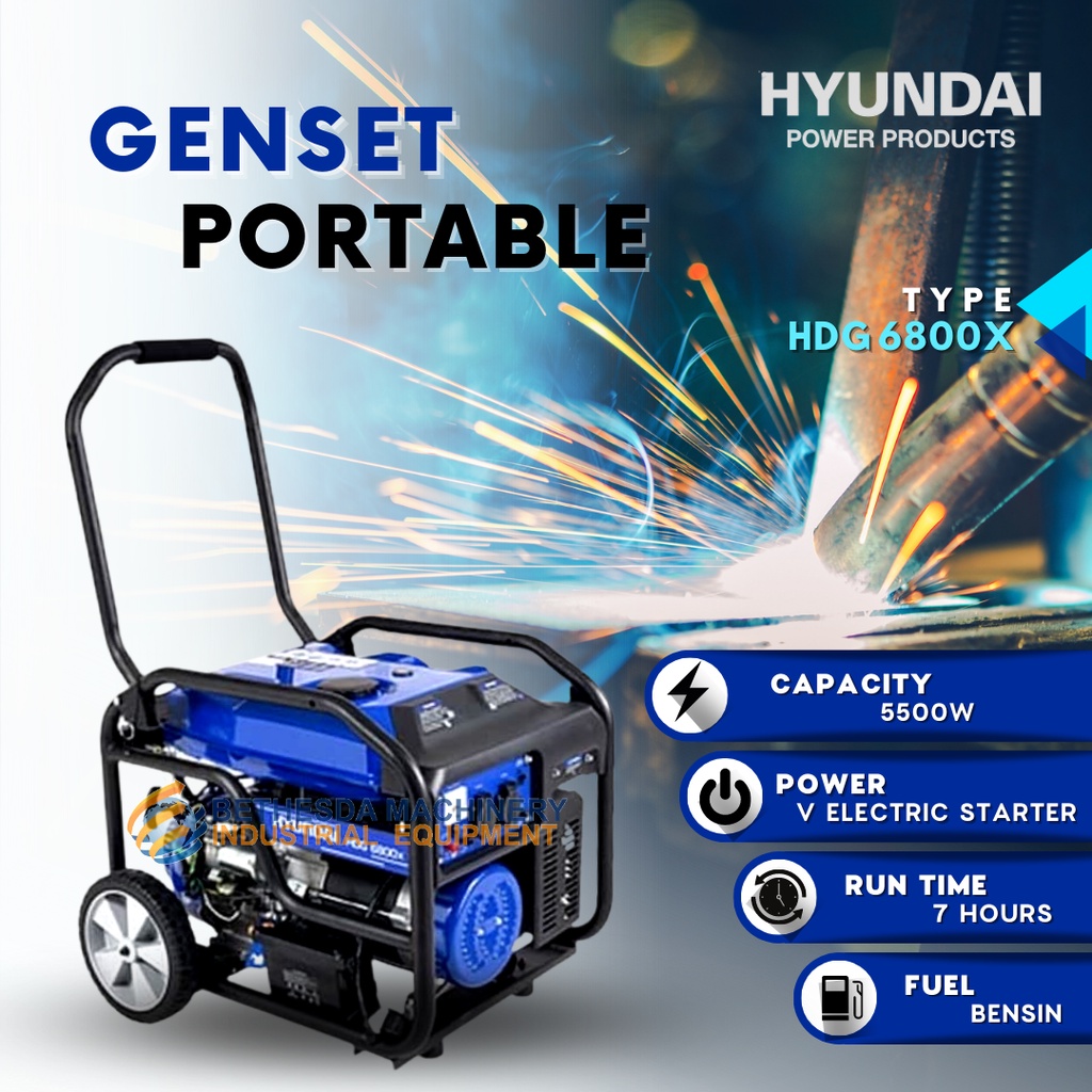 Jual Genset Hyundai 6000 watt HDG 6800x Hyundai portable generator ...