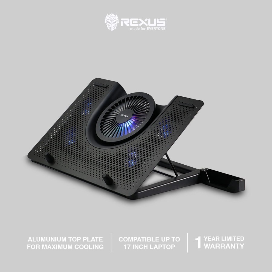 Jual Rexus B170 Cooling Pad Laptop with RGB Light Cooler Kipas Notebook ...