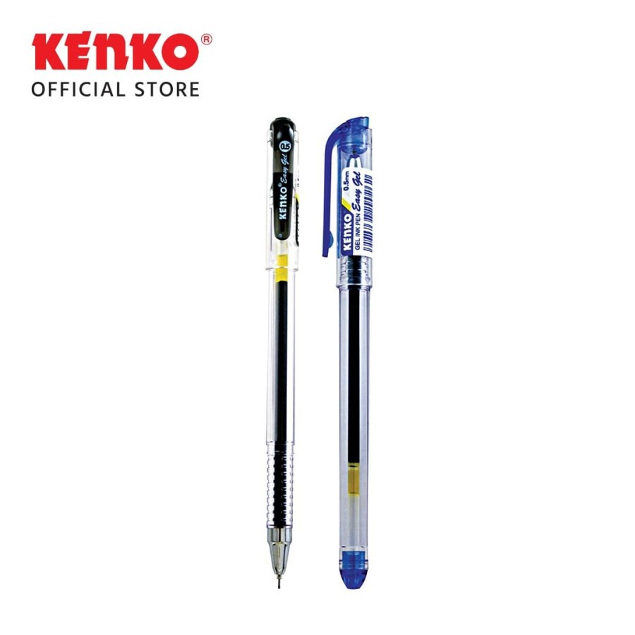 Jual Kenko Gel Pen Easy Gel 0.5mm Hitam / Biru / Merah ( 1 Pack - 12 Pcs ) | Shopee Indonesia