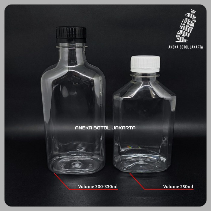 Jual Botol gepeng 250 ml / Botol ciu 250 ml / Botol plastik 250ml ...