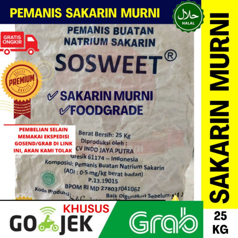 Jual Sakarin Murni 25KG KHUSUS GOSEND HALAL/ Pemanis Buatan / Natrium ...