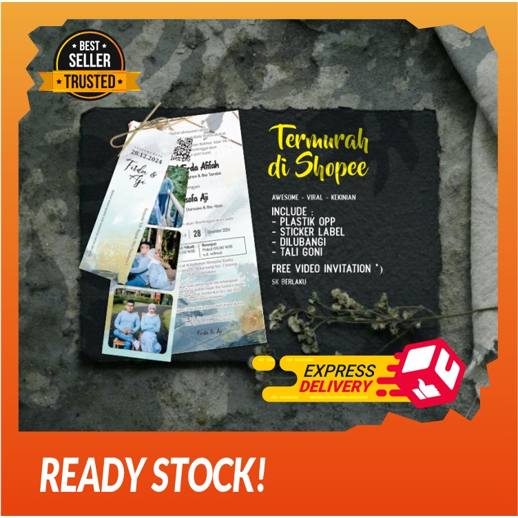 Jual undangan hang tag murah undangan pernikahan undangan nikah unik ...