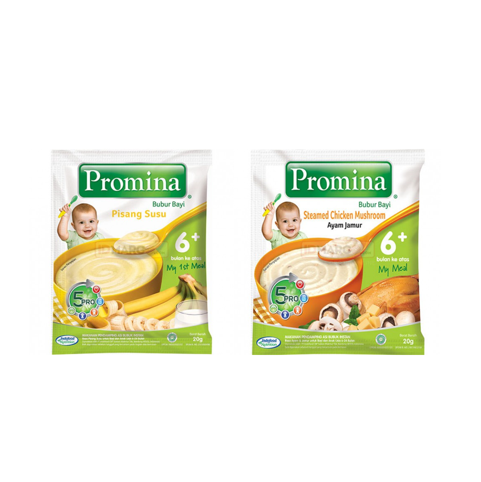 Jual Promina Bubur Bayi Banana Milk Sachet 20 gr + Promina Bubur Bayi ...