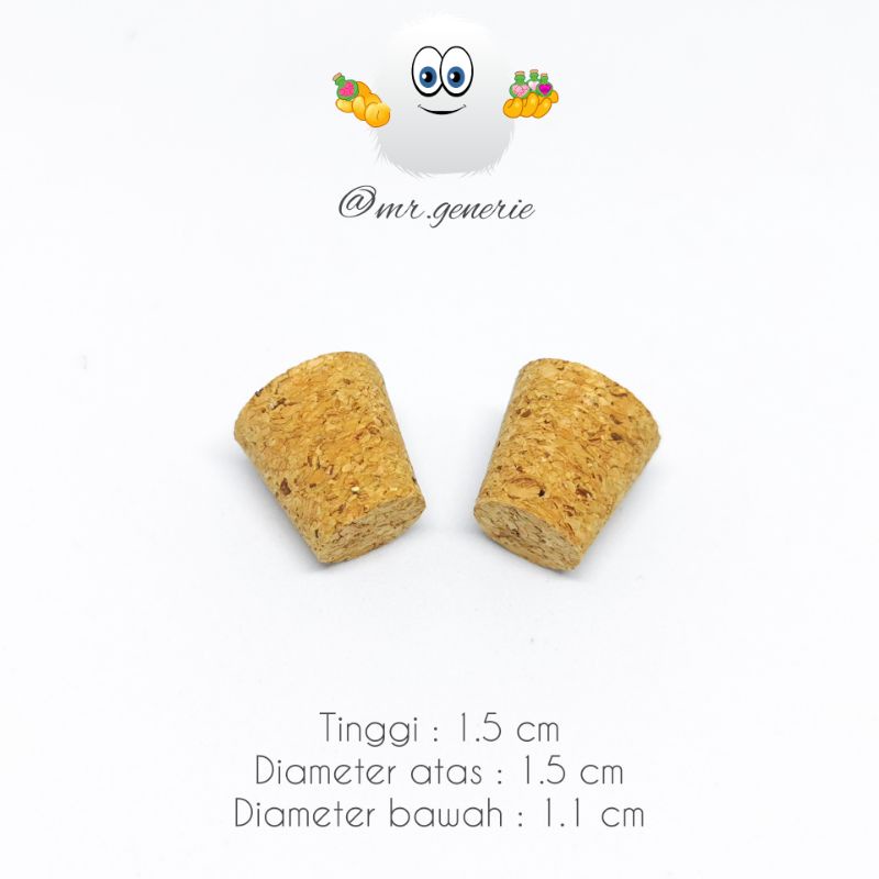Jual Mr.Generie 15x11x15 mm Small Cork Cap / Tutup gabus kayu kedap ...