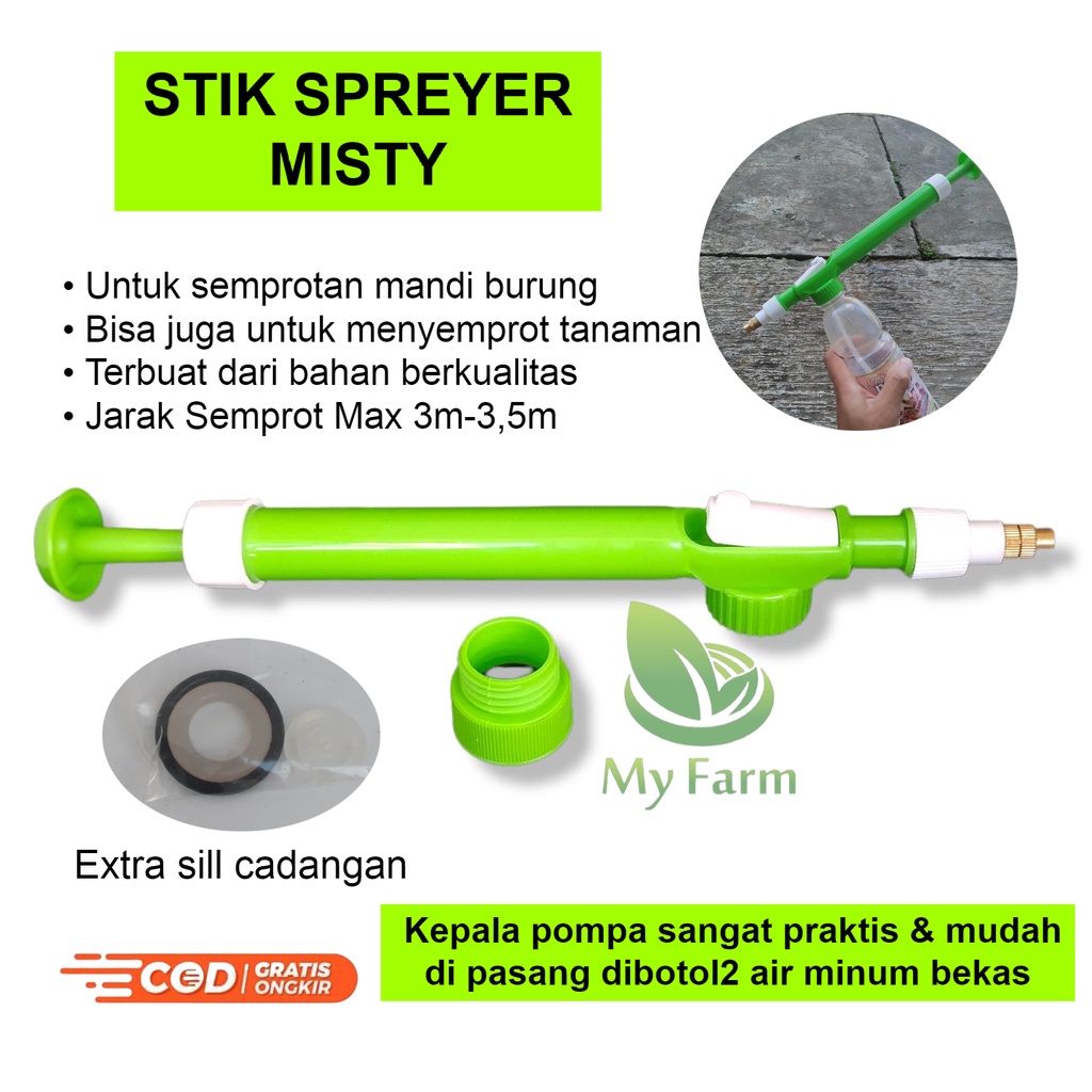 Jual Stick Sprayer Misty Hijau Kepala Spreyer Double Drat Untuk ...