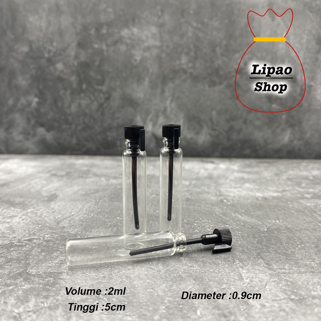 Jual Vial 2ml Botol Tester Sample Parfum Kaca - model Stick Oles Lidi ...