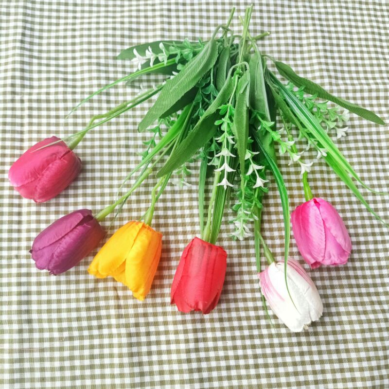 Jual BUNGA PLASTIK HIAS BUNGA ARTIFICIAL TULIP TANAMAN BUNGA DEKORASI ...