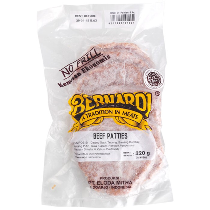 Jual BERNARDI BEEF PATTIES 220GR 6BJ | Shopee Indonesia