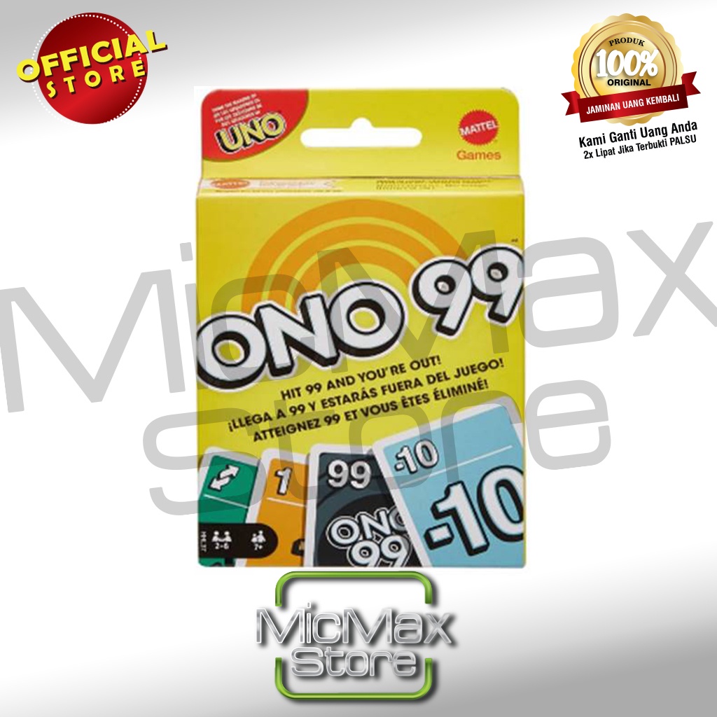 Jual Uno Ono 99 Card Game For Kids & Families Mattel Games HHL37 ...