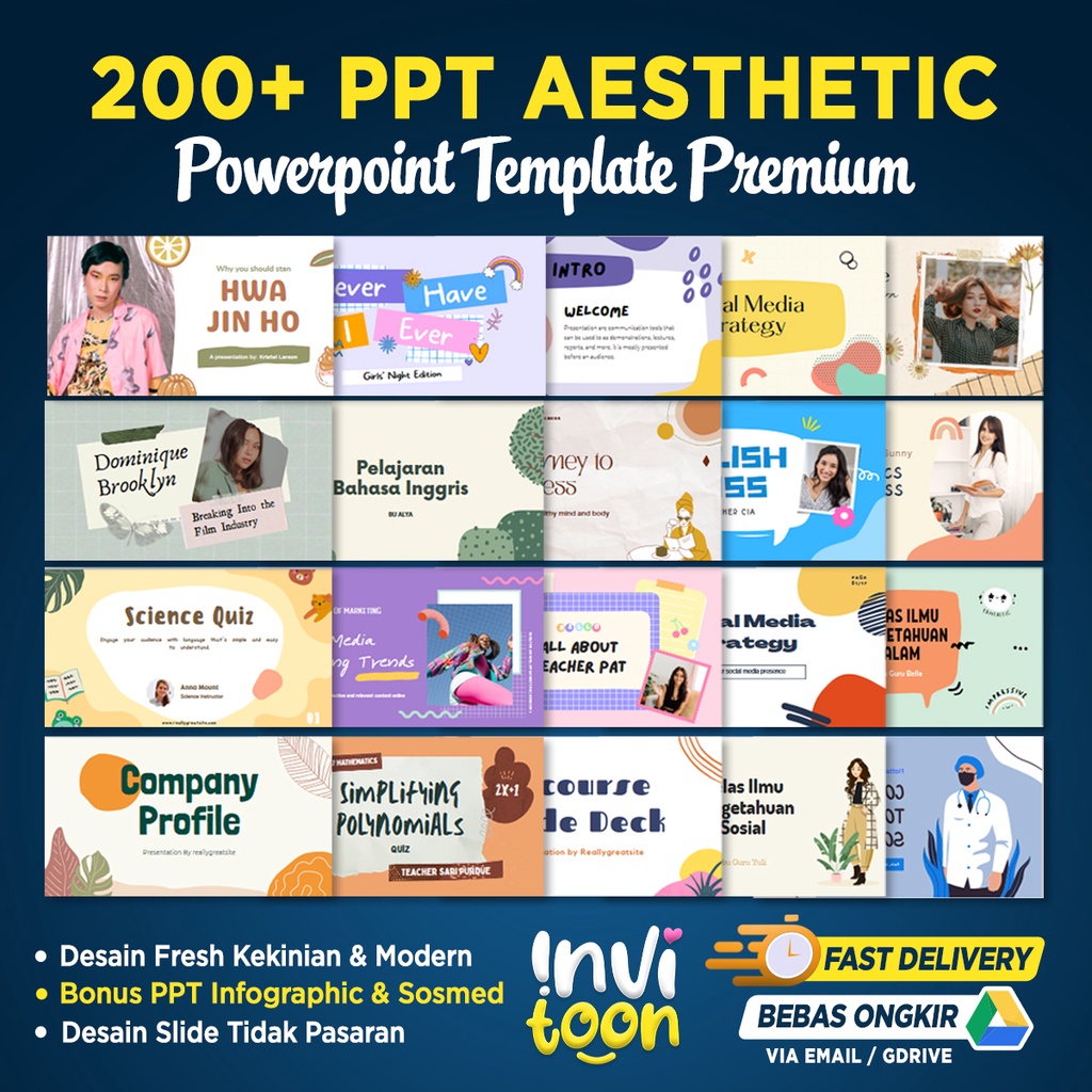 Jual 200+ Template (Powerpoint) PPT Aesthetic kekinian Premium estetik ...