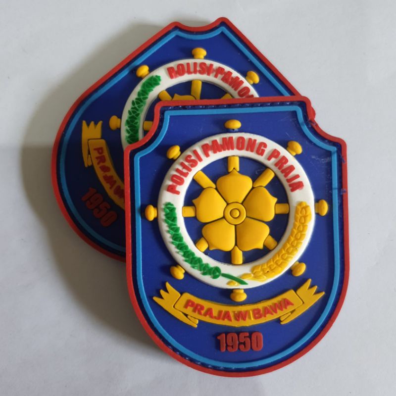Jual patch rubber logo pol pp 3D timbul - polisi pamong praja - praja ...