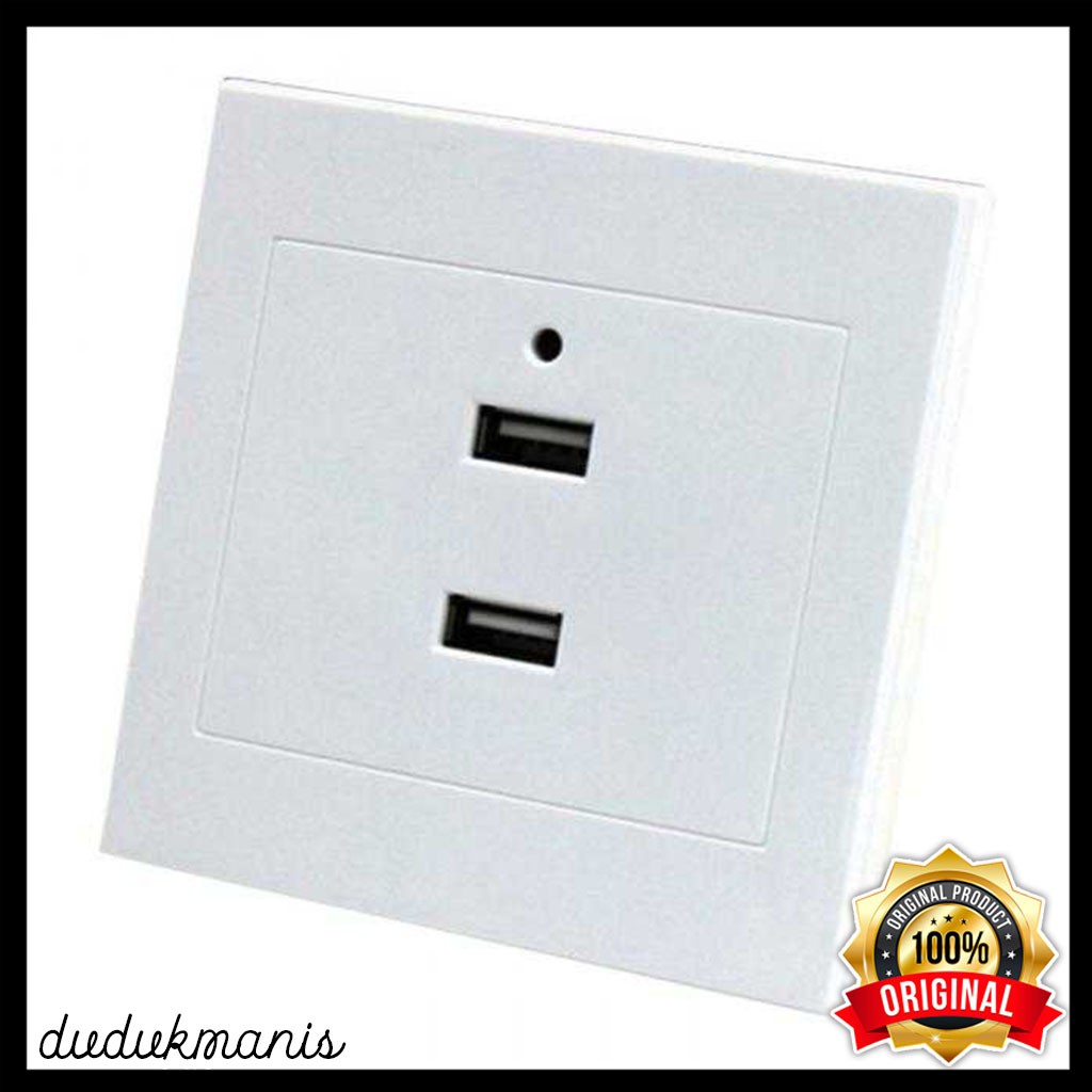 Jual Stop Kontak Dinding 2 Port USB Wall Socket Murah PER-813 | Shopee ...