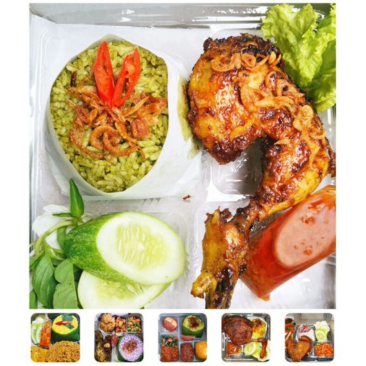 Jual Paket Nasi Box / Kotak Murah Ayam Bakar, Kremes, Geprek, Cabe Ijo, Lada Hitam, - Bisa ...