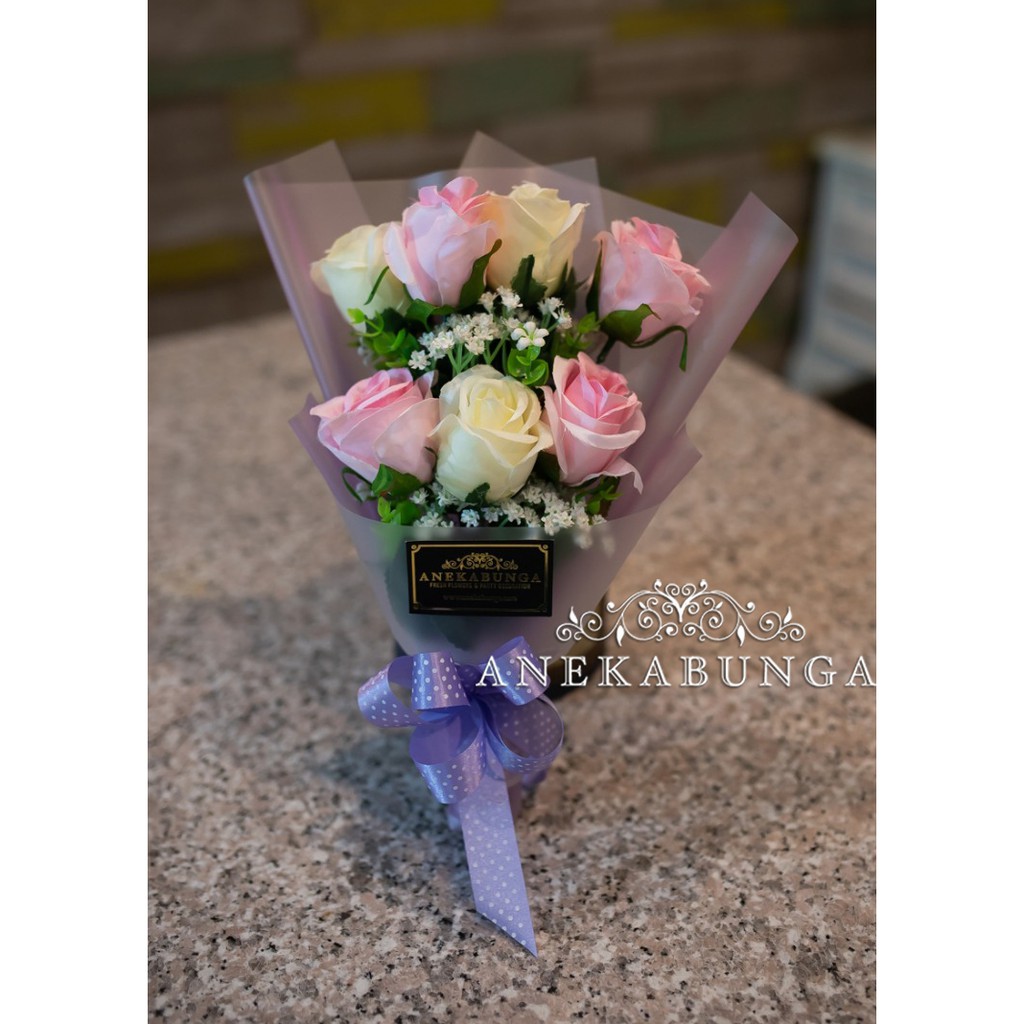 Jual Hand Buket Bunga Plastik palsu Artificial Hand Bouquet Flower ...