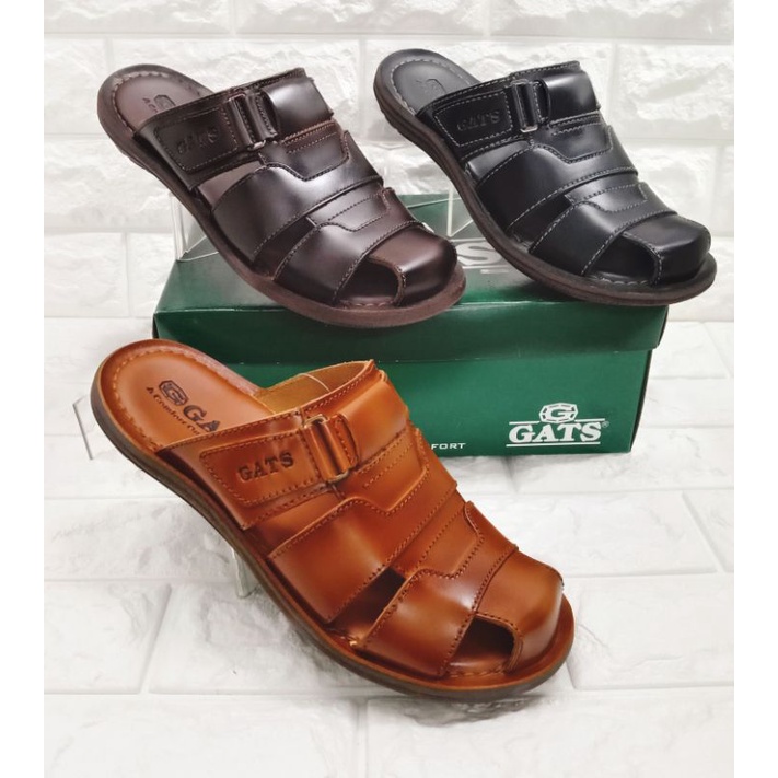 Jual SENDAL SANDAL SELOP PRIA KULIT GATS HG 061 ORIGINAL | Shopee Indonesia