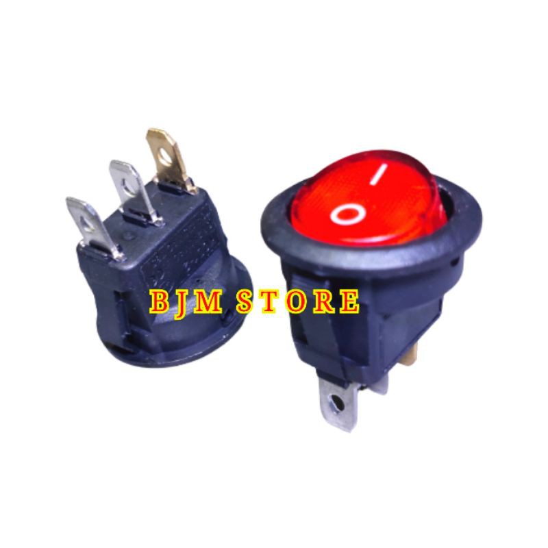 Jual Rocker Saklar / Switch Lampu Bulat 3Pin ON OFF / Switch Lampu ...