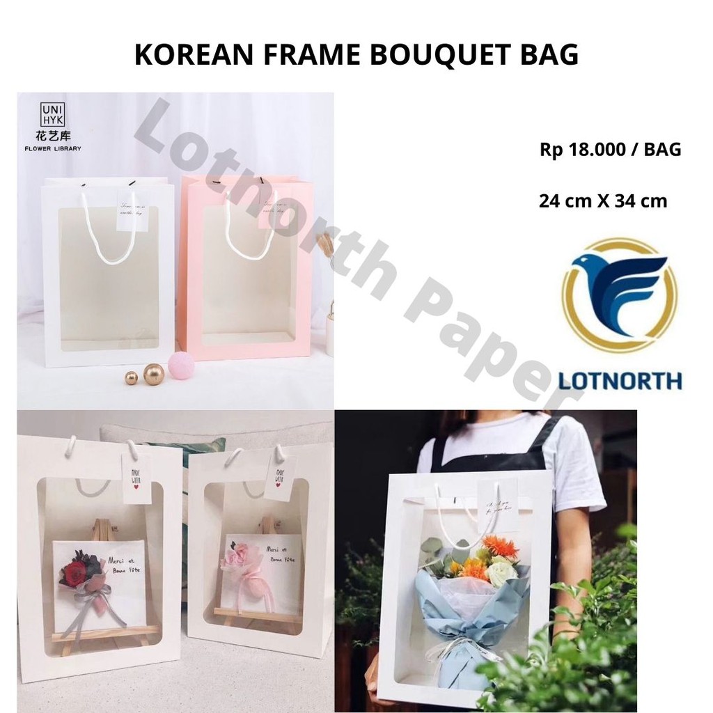 Jual KOREAN FRAME BOUQUET BAG KANTONG BUKET BUNGA TRANSPARANT KOREA ...