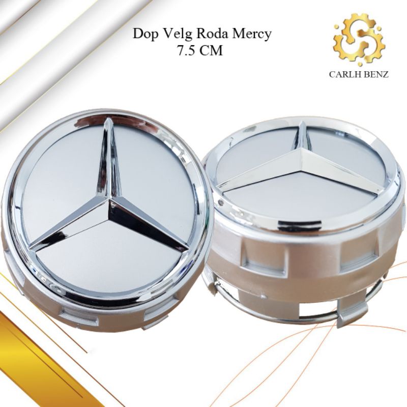 Jual DOP VELG RODA EMBLEM MERCEDES BENZ 75MM SILVER / DOP RODA BINTANG ...