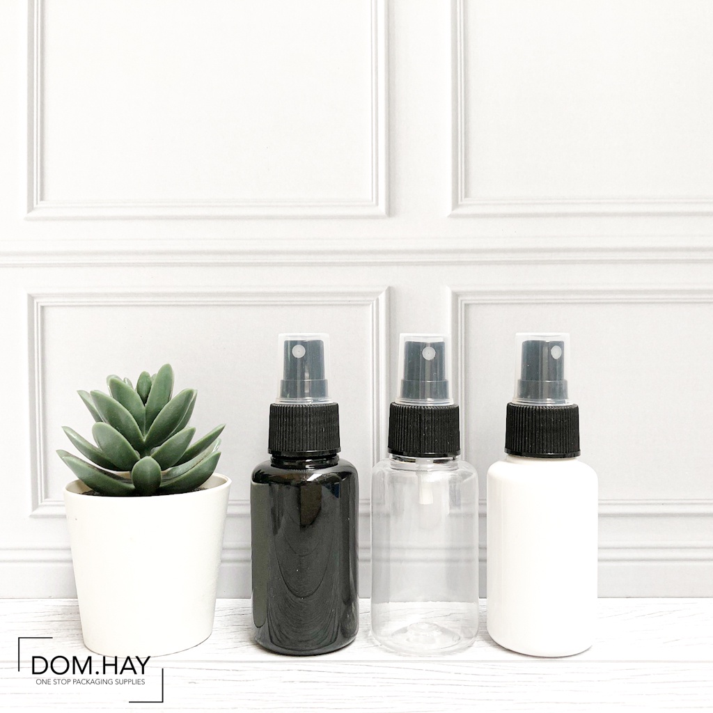Jual 70ml Tubular Botol Spray Hitam Plastik PET Face Mist Semprot ...