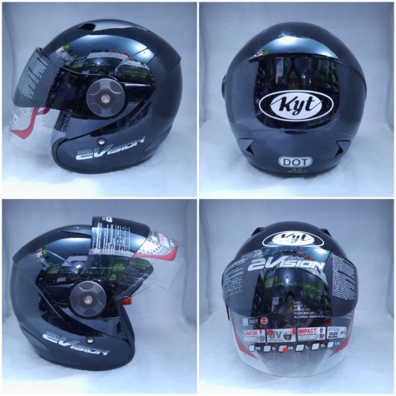 Jual HELM KYT 2 VISION POLOS HALF FACE ORIGINAL 100%FREE PAKING ...