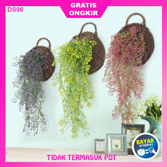 Jual Bunga Hias Hiasan Plastik Besar Gantung Dinding Murah Daun Rambat ...