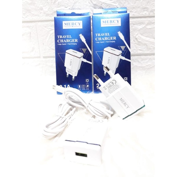 Jual Charger MERCY 2.1 A+kabel micro+1port USB (bisa 2hp) | Shopee ...