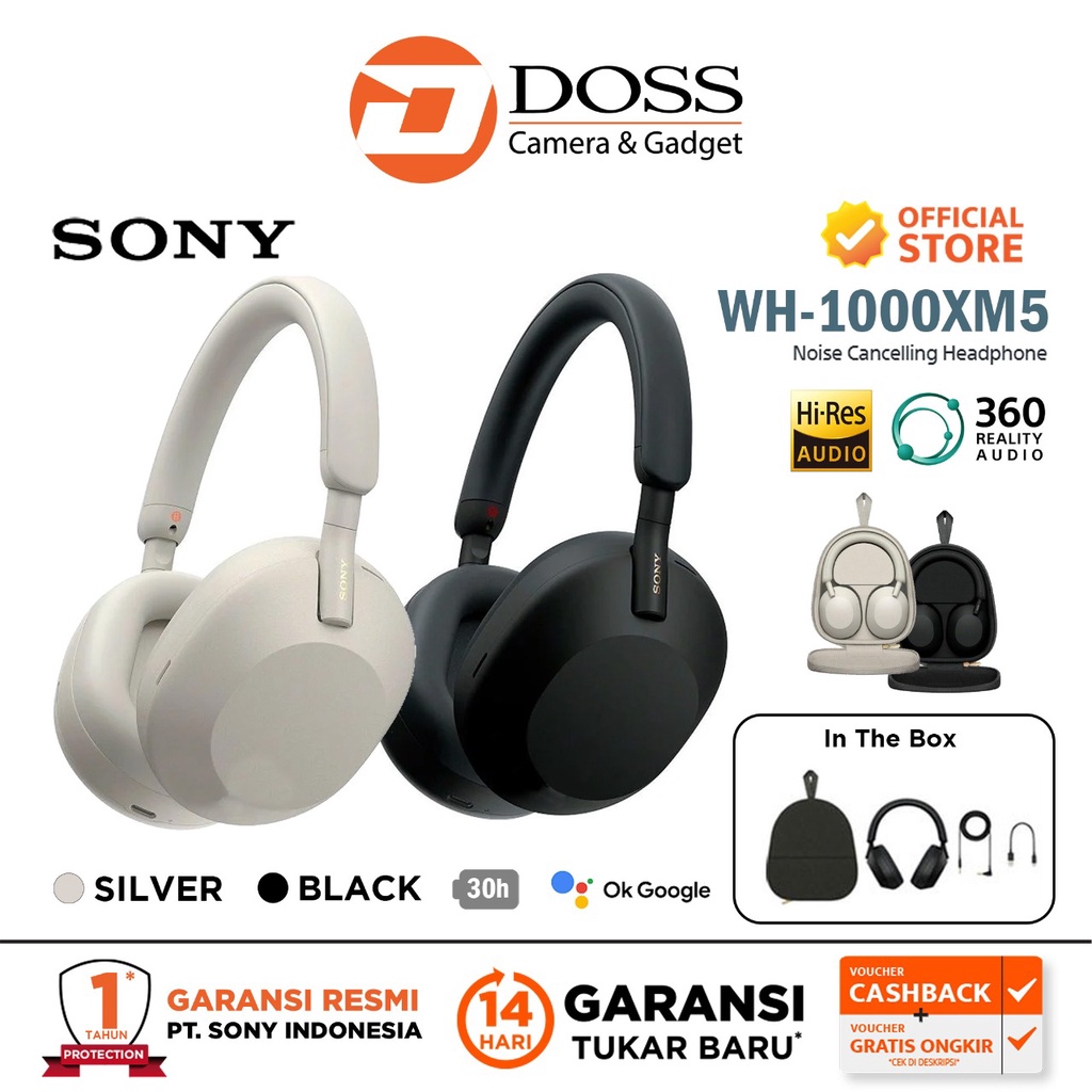 Jual Sony WH 1000XM5 / WH-1000XM5 / WH1000XM5 noise-cancelling headphones - Hitam | Shopee Indonesia