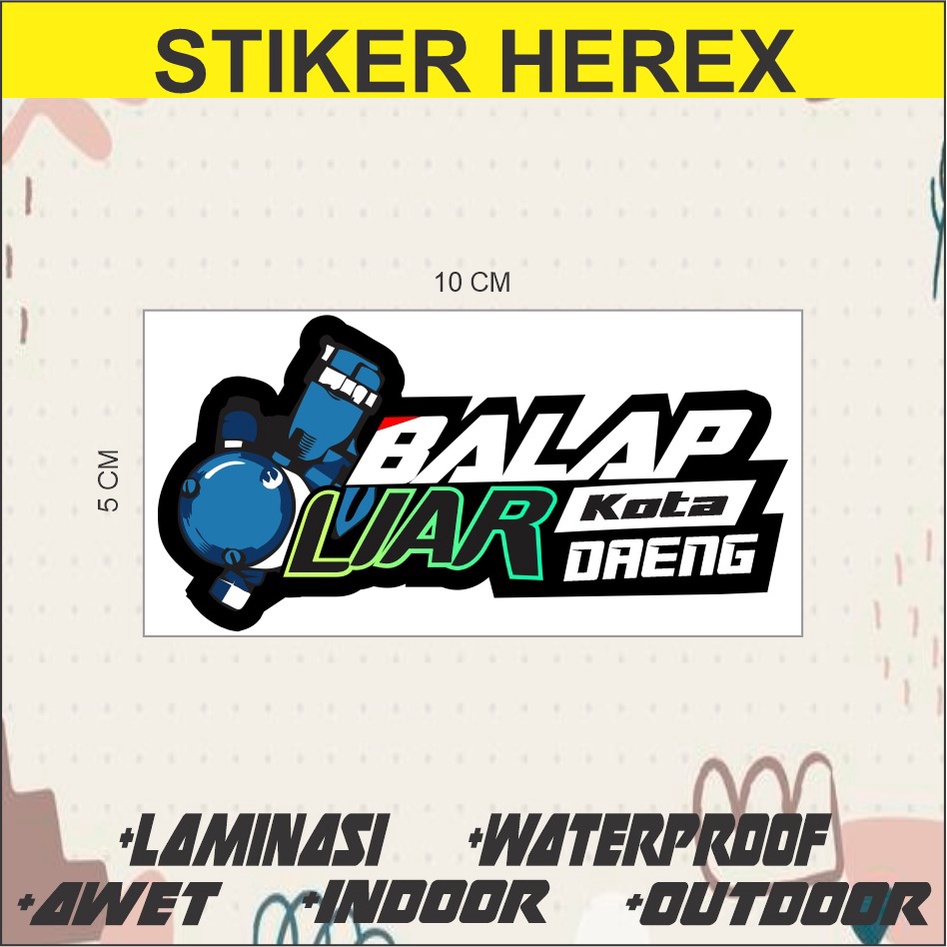 Jual Sticker HEREX Racing termurah Sticker Motor Mobil Helm Waterproof ...